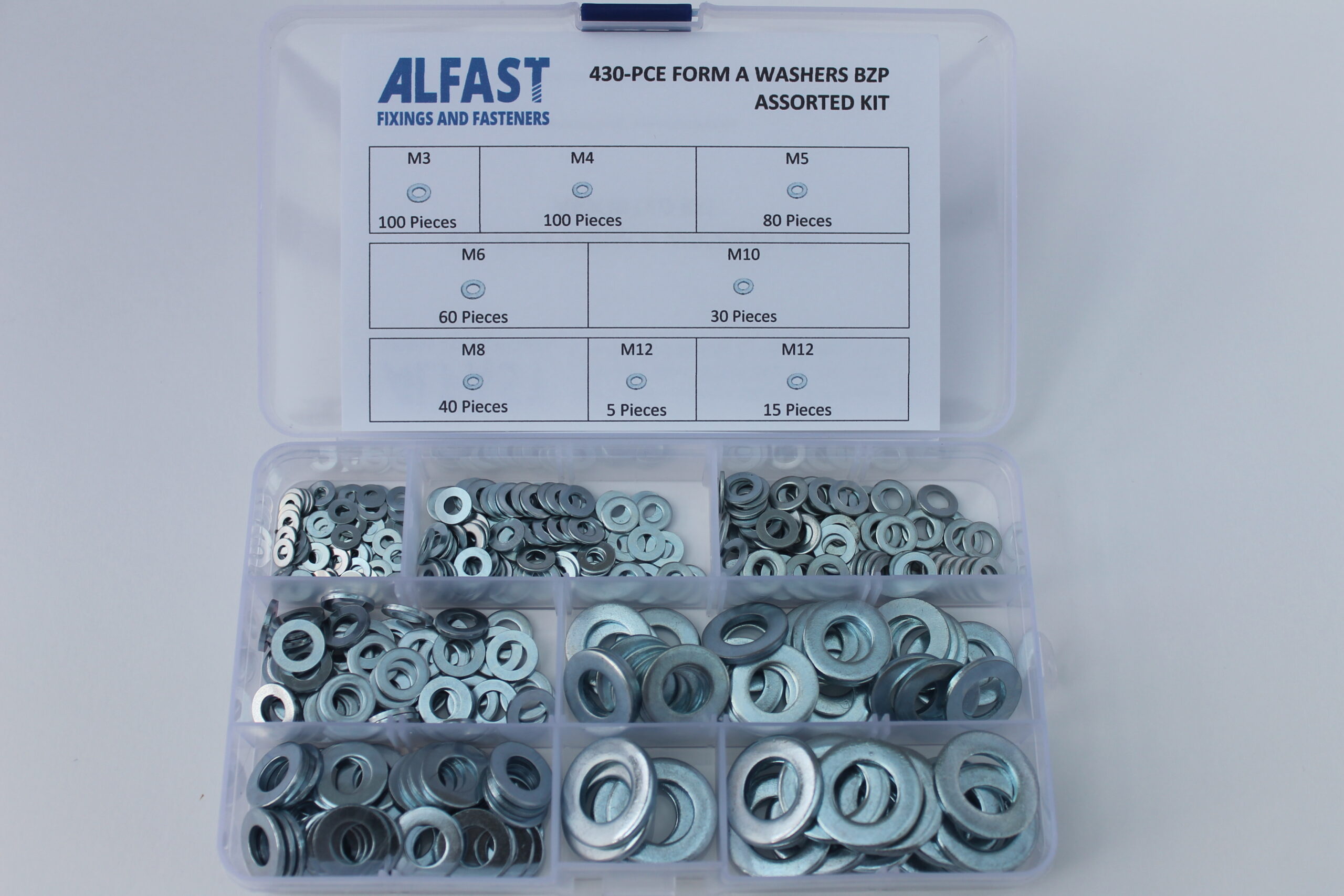 430 Pce Form A Washers Kit Zinc Plated – ALFAST Fixings & Fasteners Ltd